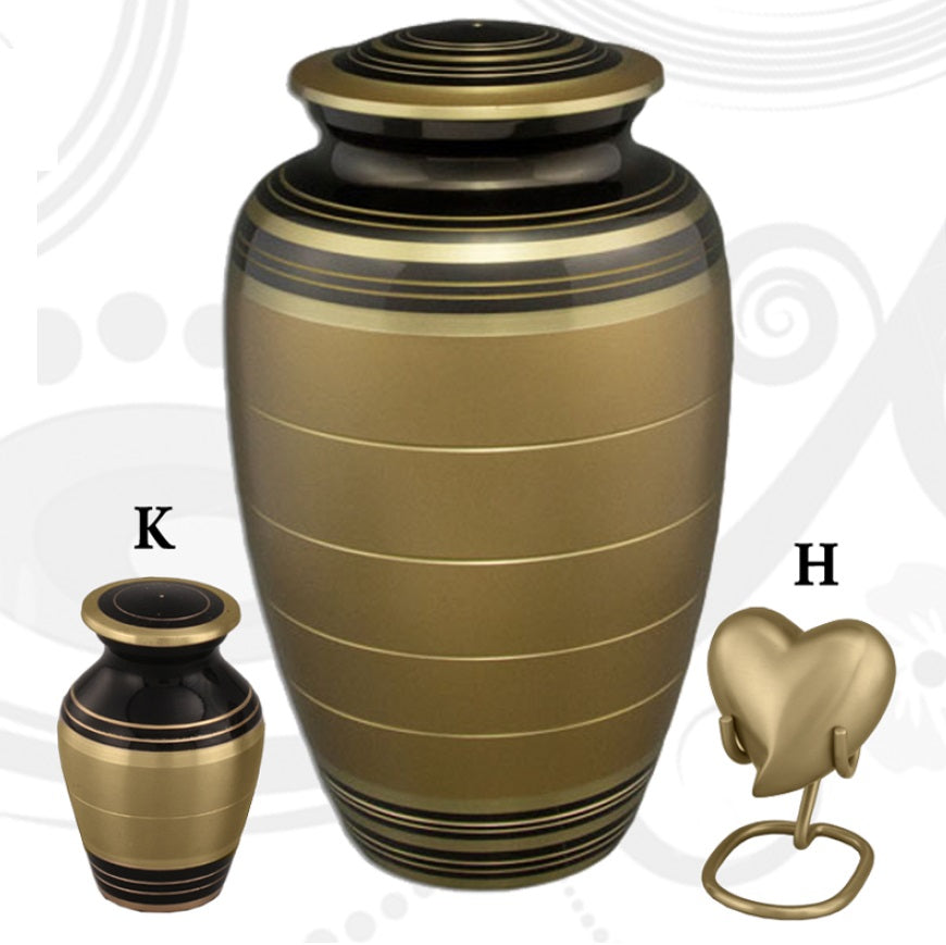 Classic Gold and Black Cremation Urn – Memorials4u