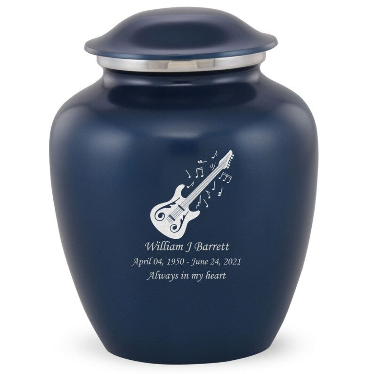 Grace Guitar Custom Engraved Adult Cremation Urn for Ashes in Blue ...
