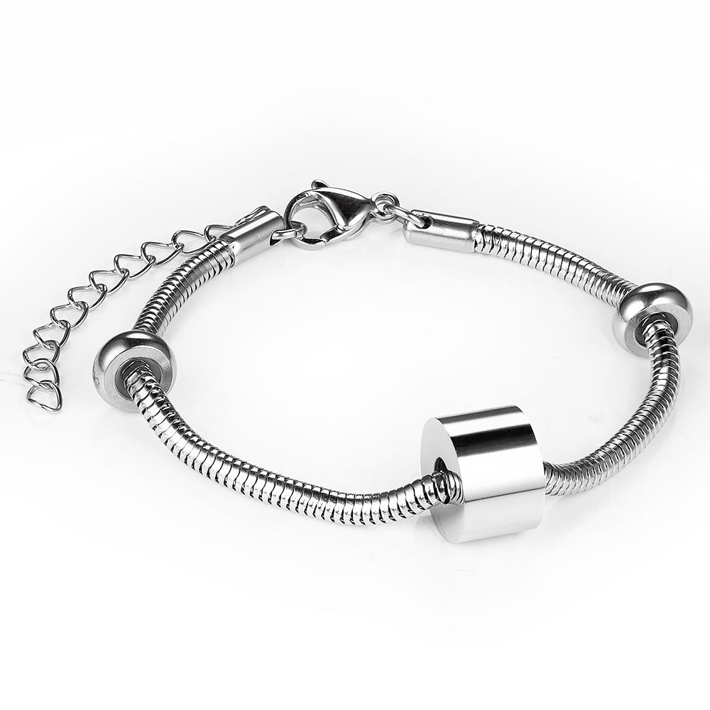 Cylinder Shaped Stainless Steel Keepsake Bracelet – Memorials4u