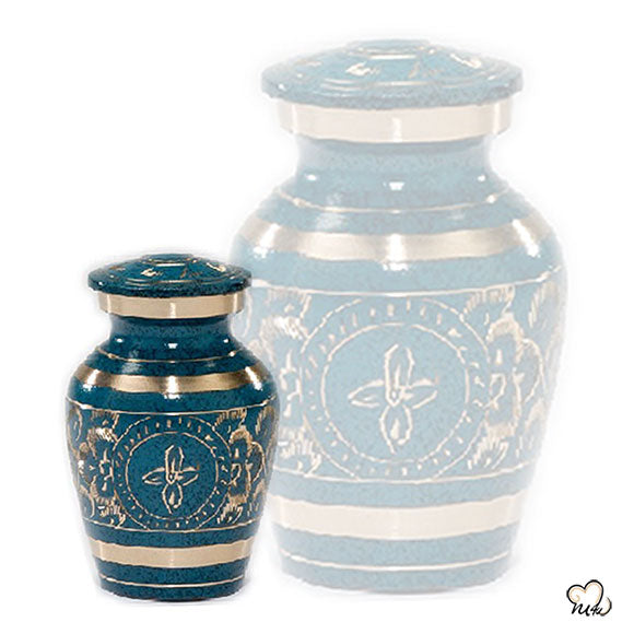 Caribbean Blue and Gold Cremation Urn – Memorials4u