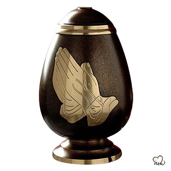 Praying Hands Religious Brass Cremation Urn – Memorials4u