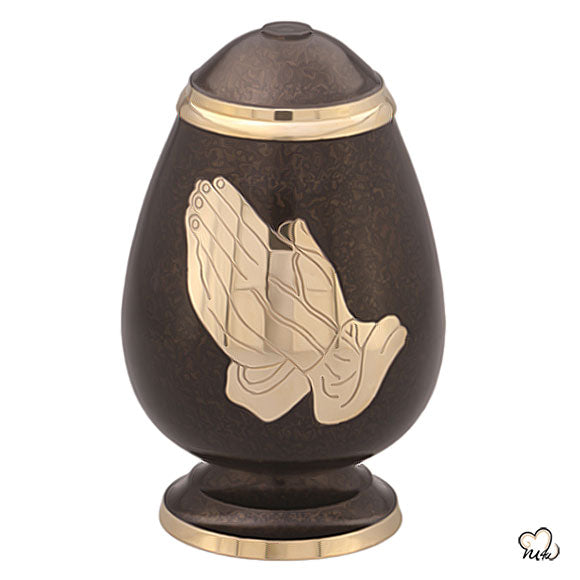 Praying Hands Religious Brass Cremation Urn – Memorials4u