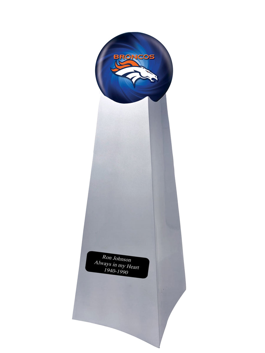 Championship Trophy Cremation Urn and Denver Broncos Ball Decor with ...