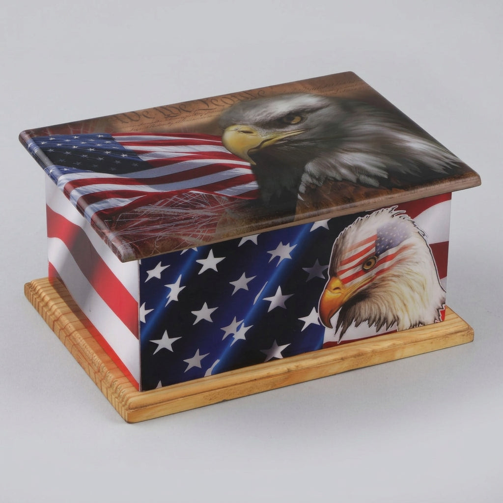 American Eagle Wooden Wrap Urn – Memorials4u